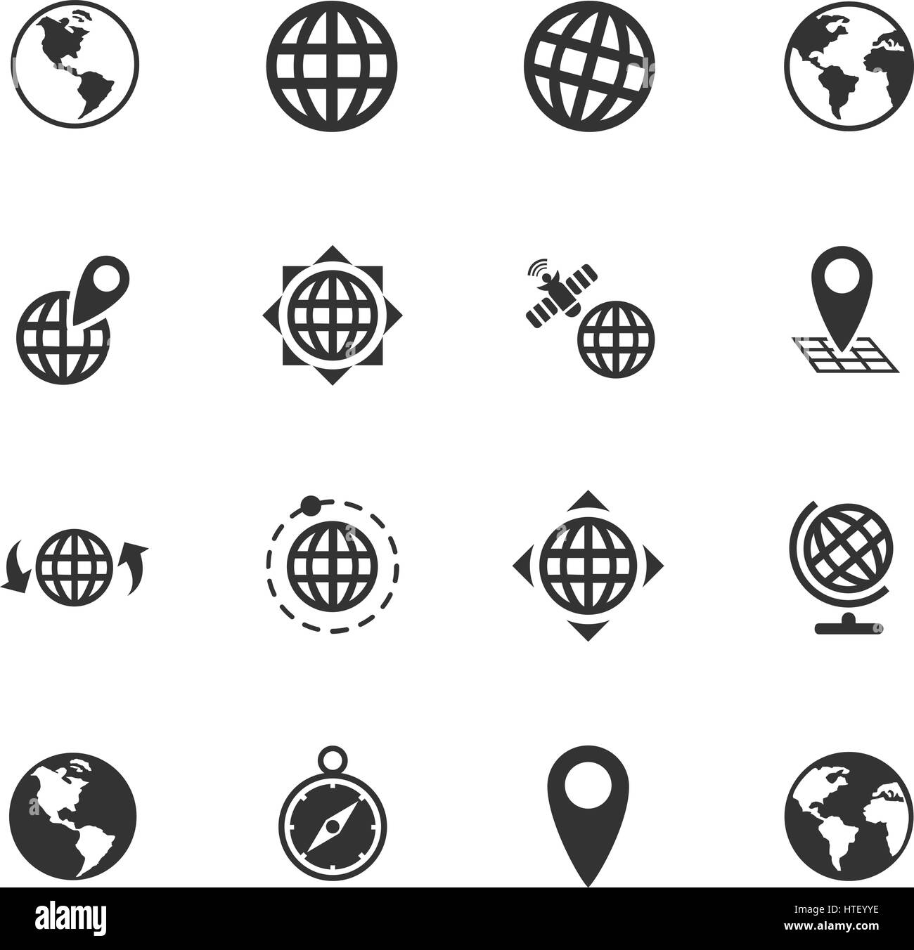 globes web icons for user interface design Stock Vector Image & Art - Alamy