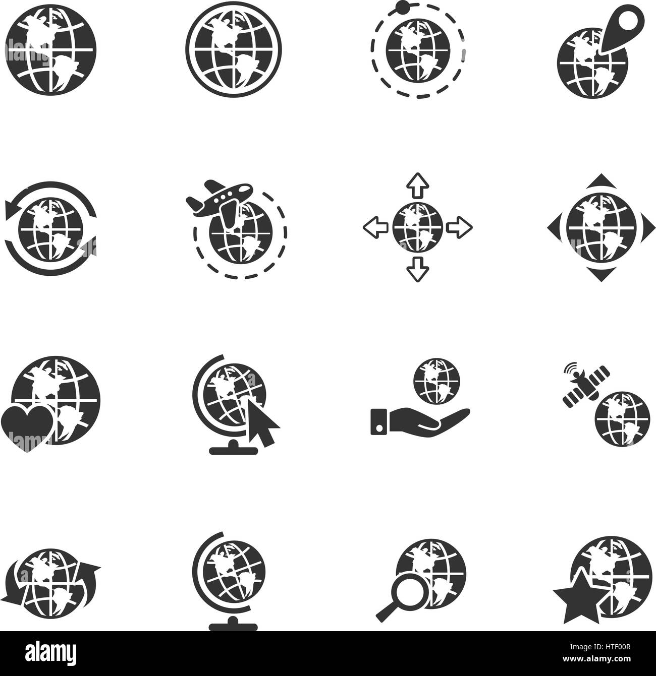 globes web icons for user interface design Stock Vector Image & Art - Alamy