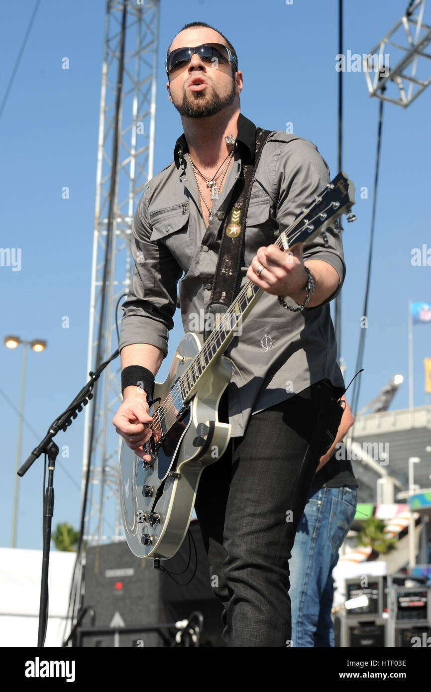 Daughtry performs during the Tailgate show at Sunlife stadium for Super ...