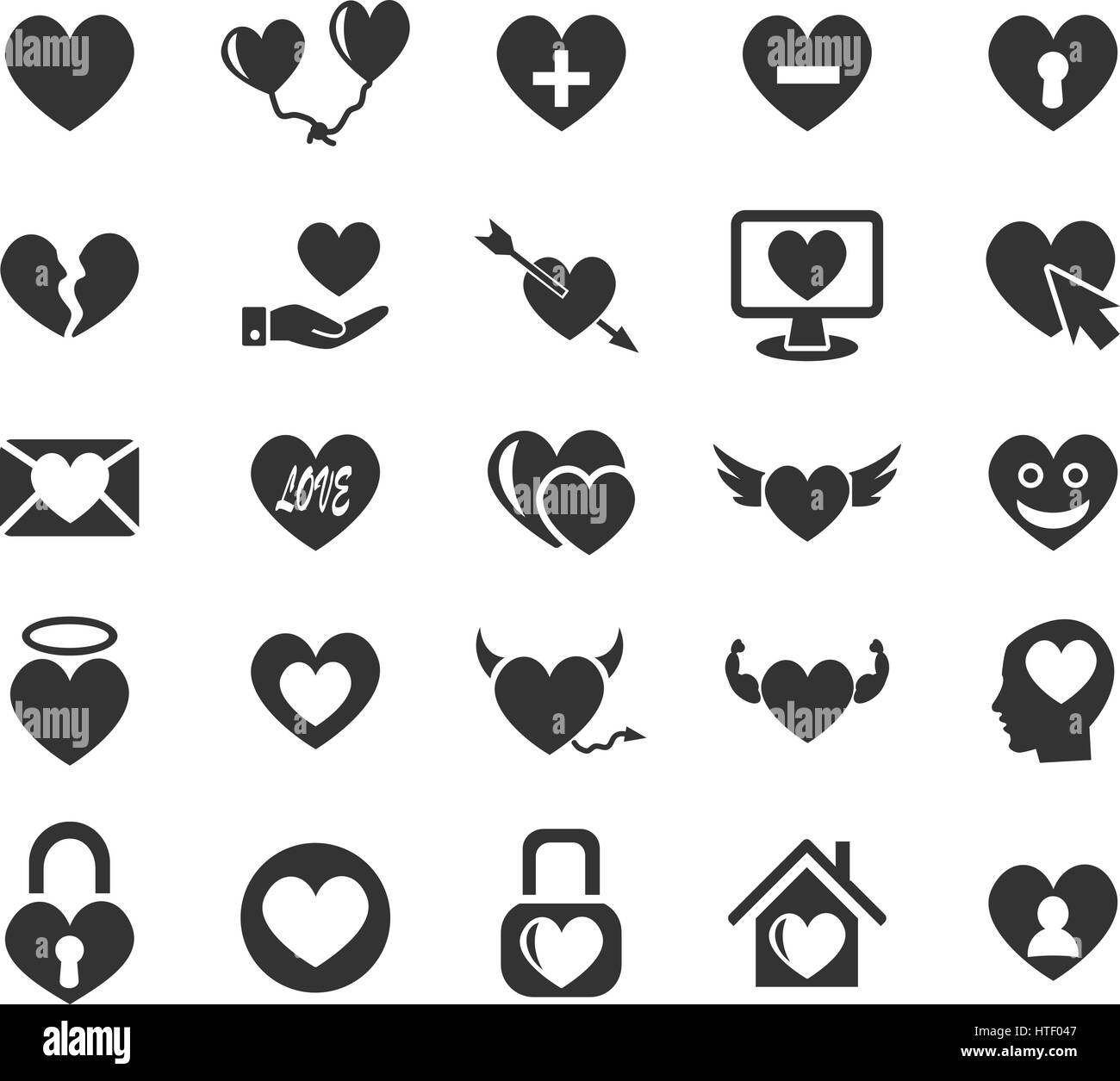 heart love web icons for user interface design Stock Vector Image & Art ...