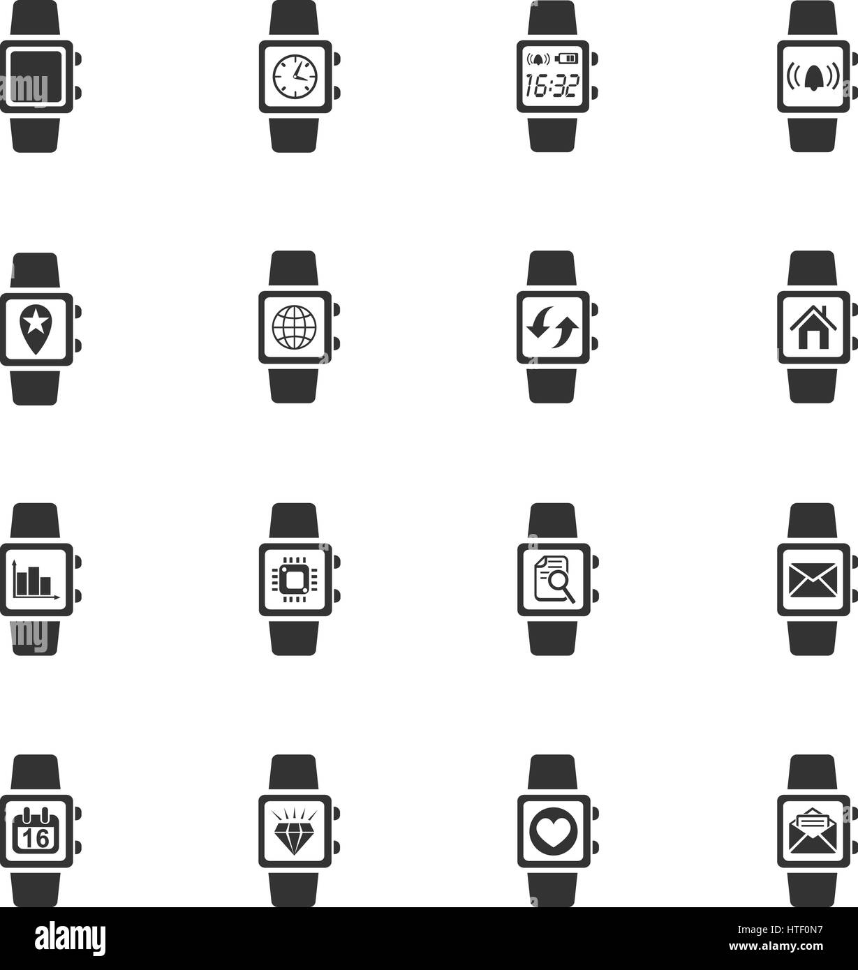 smart watch web icons for user interface design Stock Vector Image & Art - Alamy
