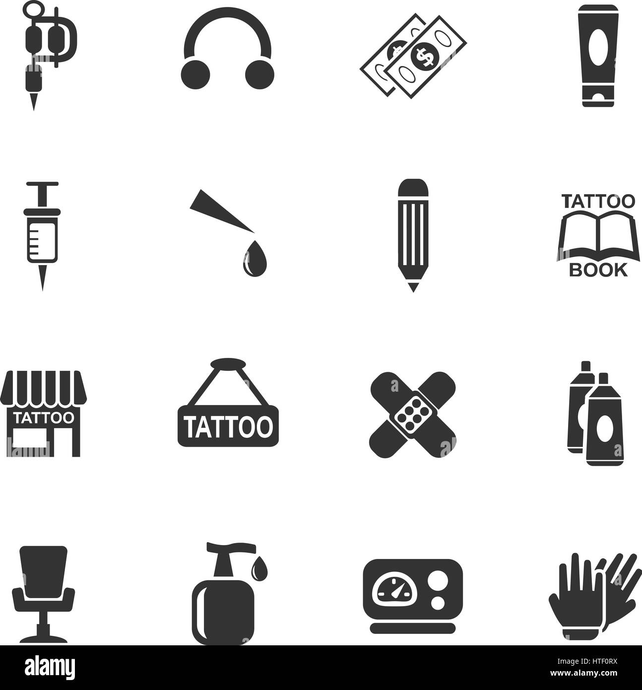 tattoo salon web icons for user interface design Stock Vector Image ...