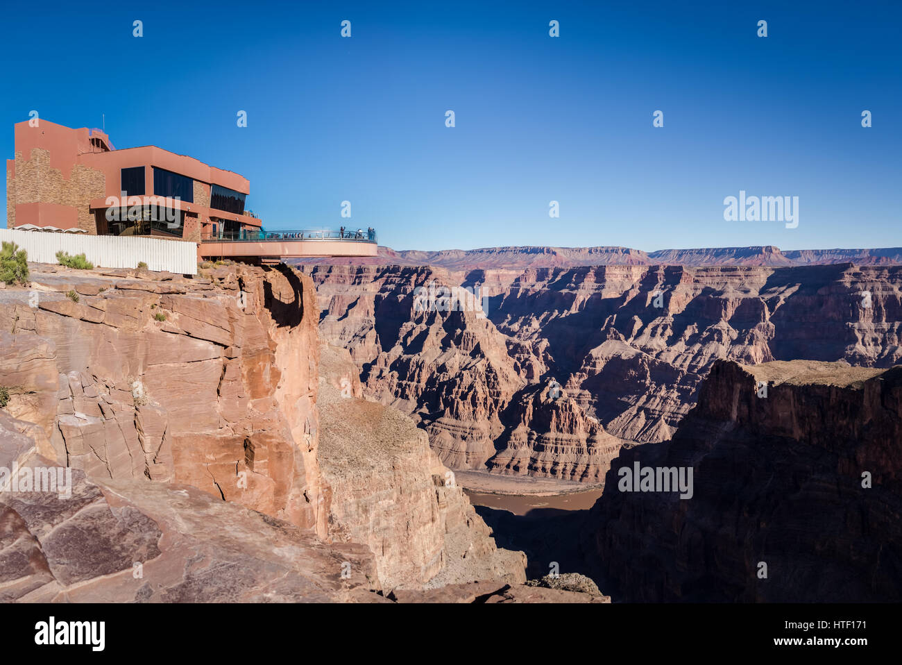 Skywalk glass observation bridge at Grand Canyon West Rim - Arizona ...