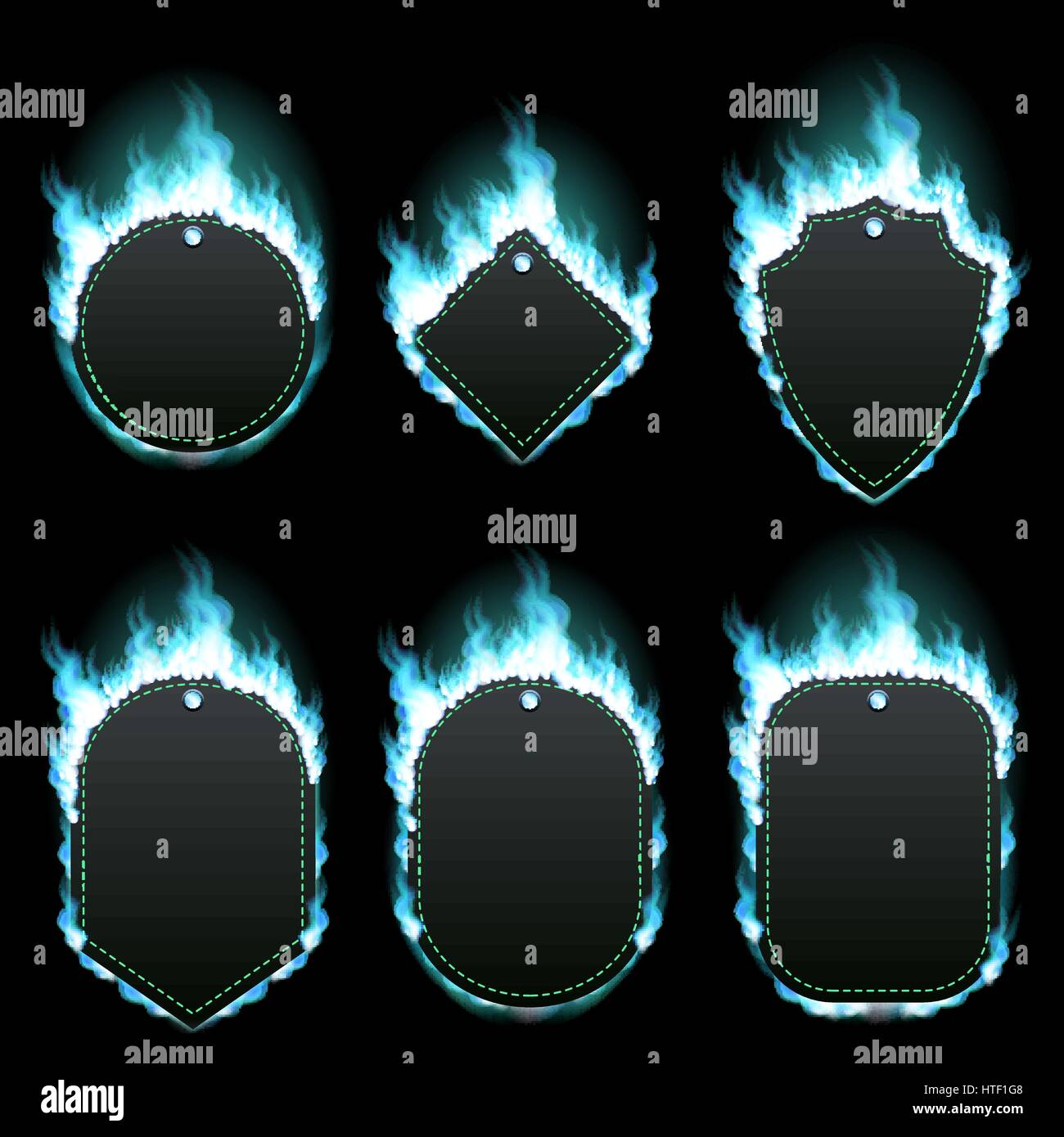 Set of six frames of different shapes with text space surrounded with ...