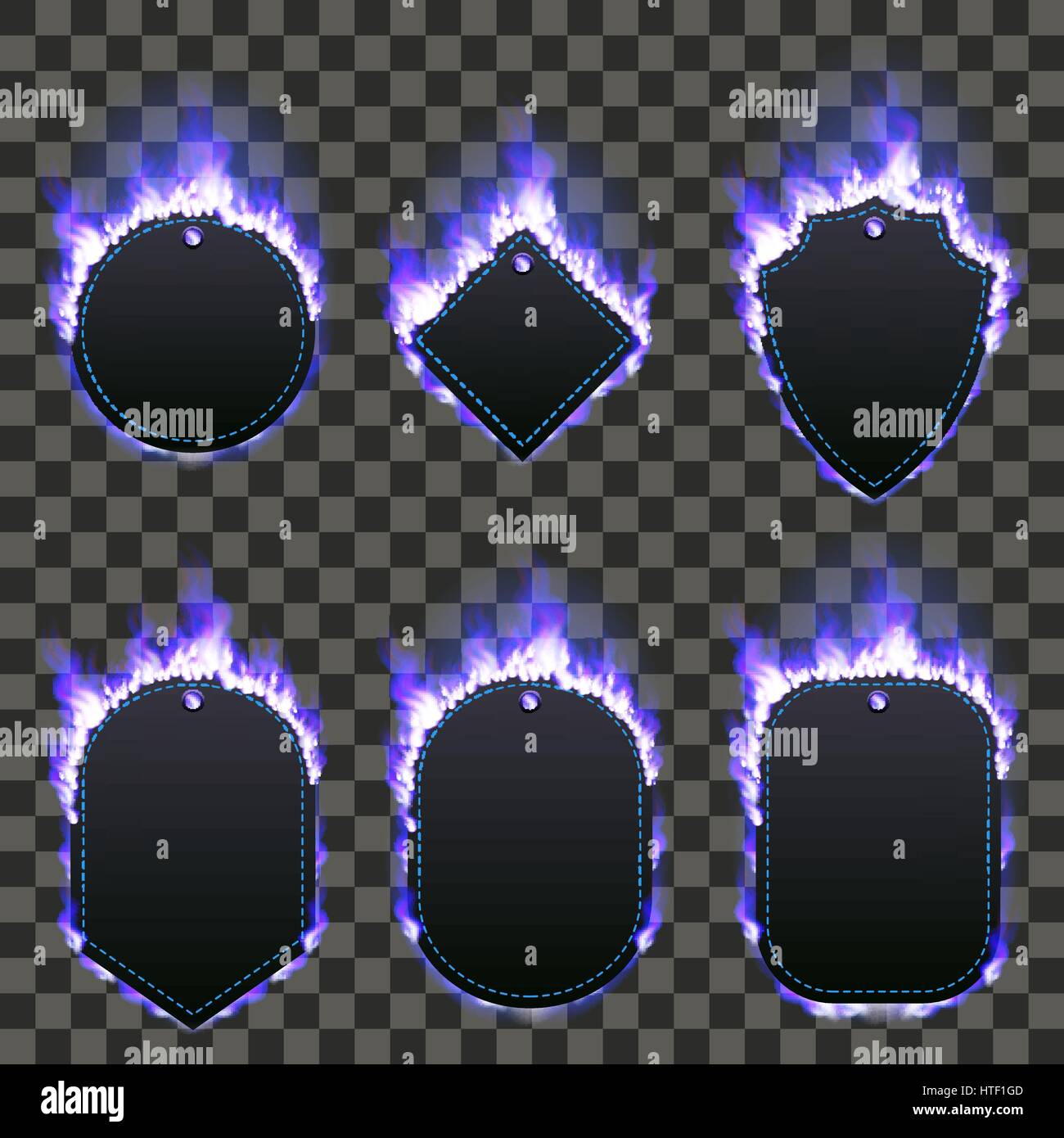 Set of six frames of different shapes with text space surrounded with ...