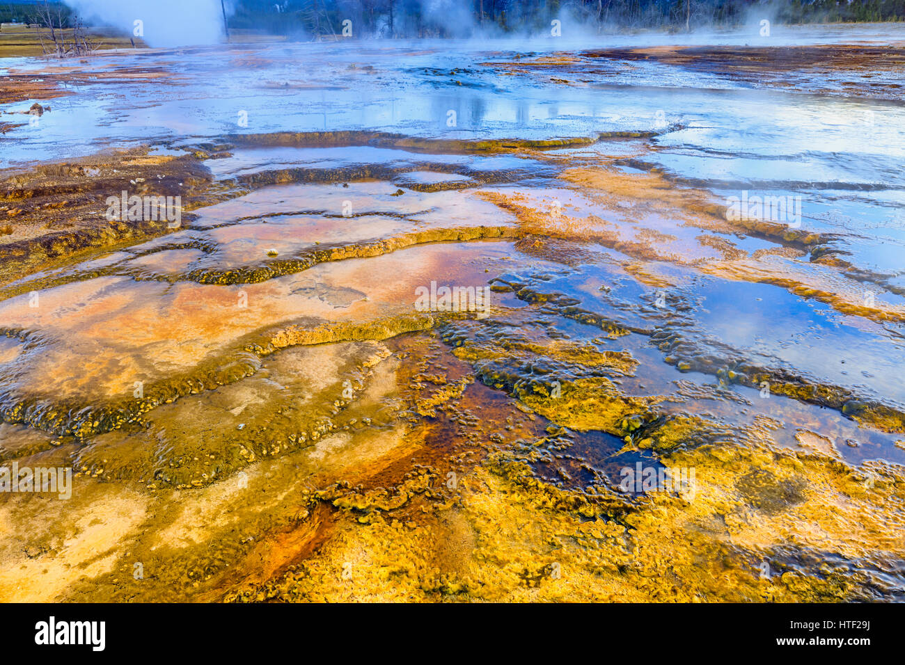 Biscuit Basin in Yellowstone National Park, Wyoming, USA Stock Photo ...