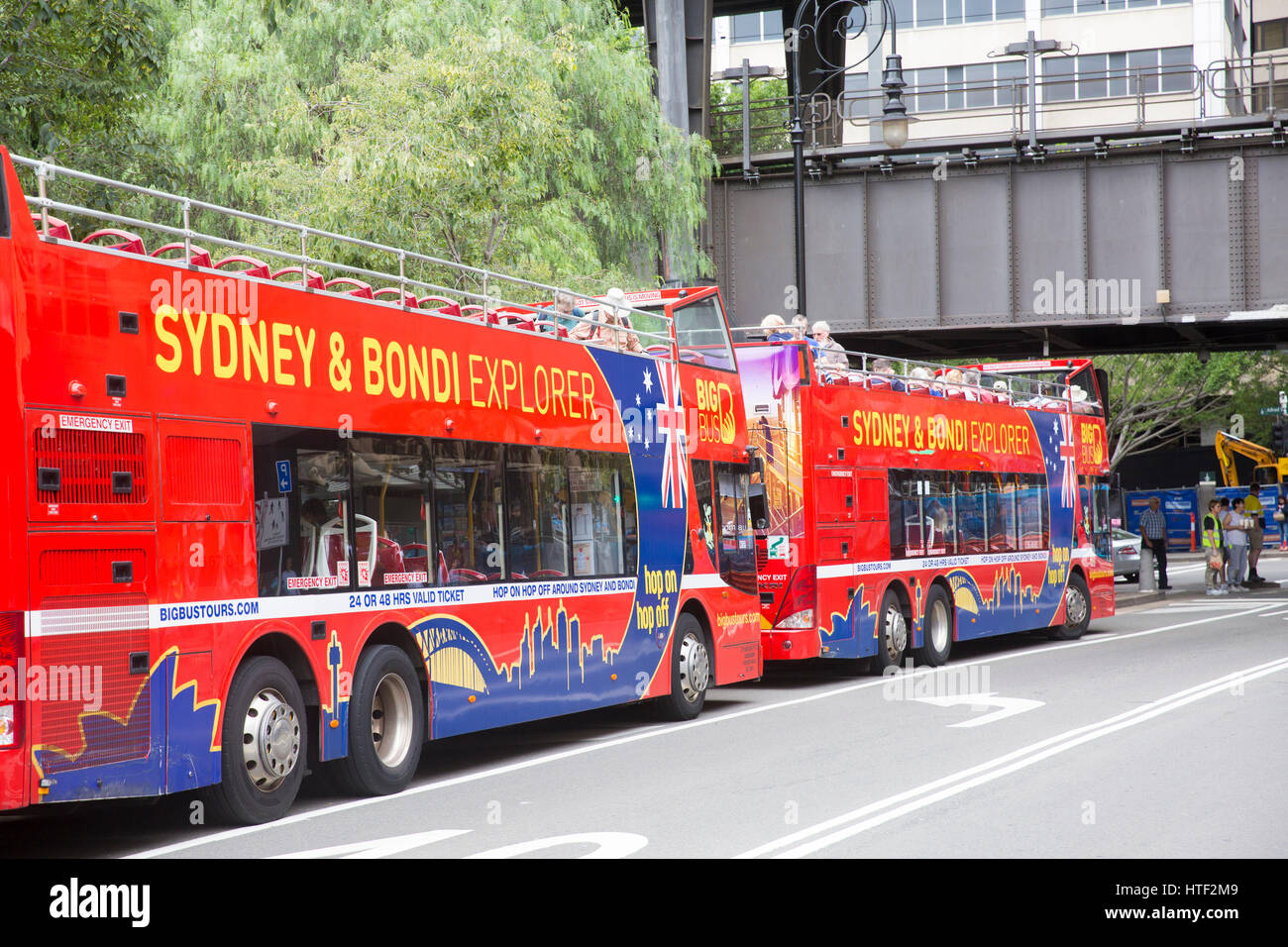 Sydney and Bondi Explorer Tour buses in Sydney city centre,australia ...