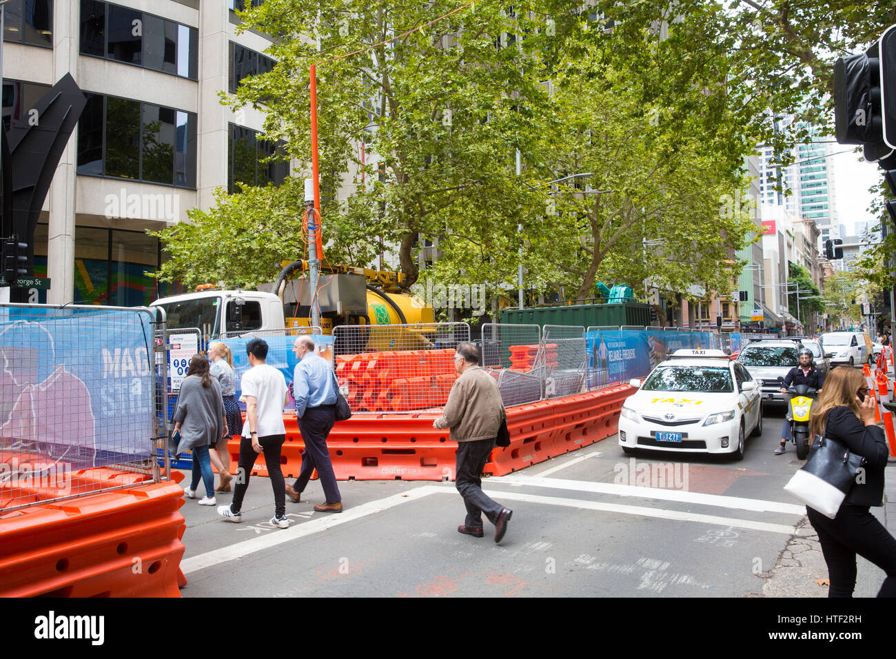 Construction of the CBD light rail project in George street, Sydney ...