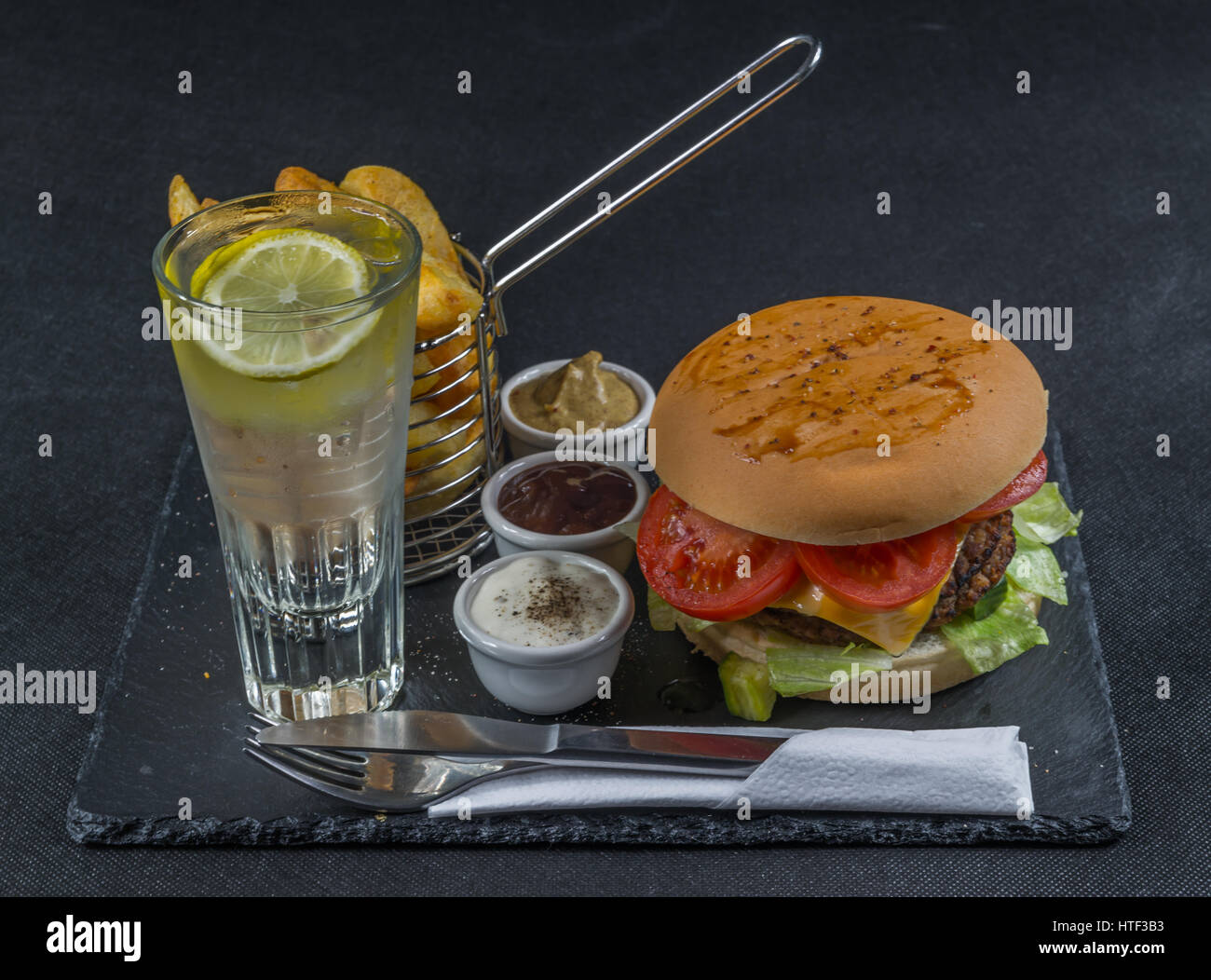 flame grilled double stack cheeseburger, lettuce, tomato, with three ...