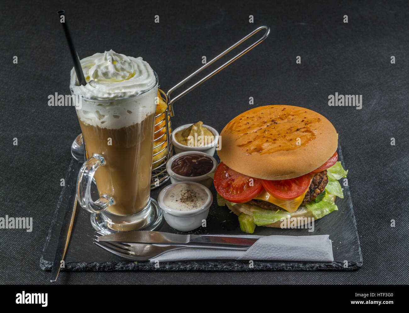 flame grilled double stack cheeseburger, lettuce, tomato, with three ...