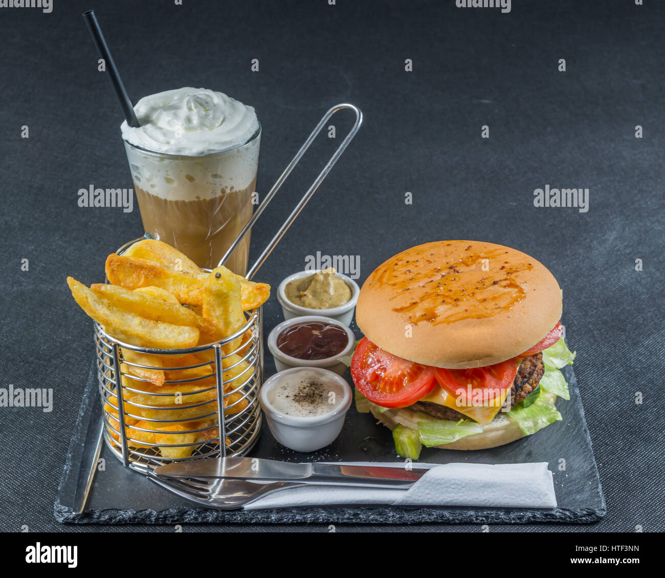 flame grilled double stack cheeseburger, lettuce, tomato, with three ...