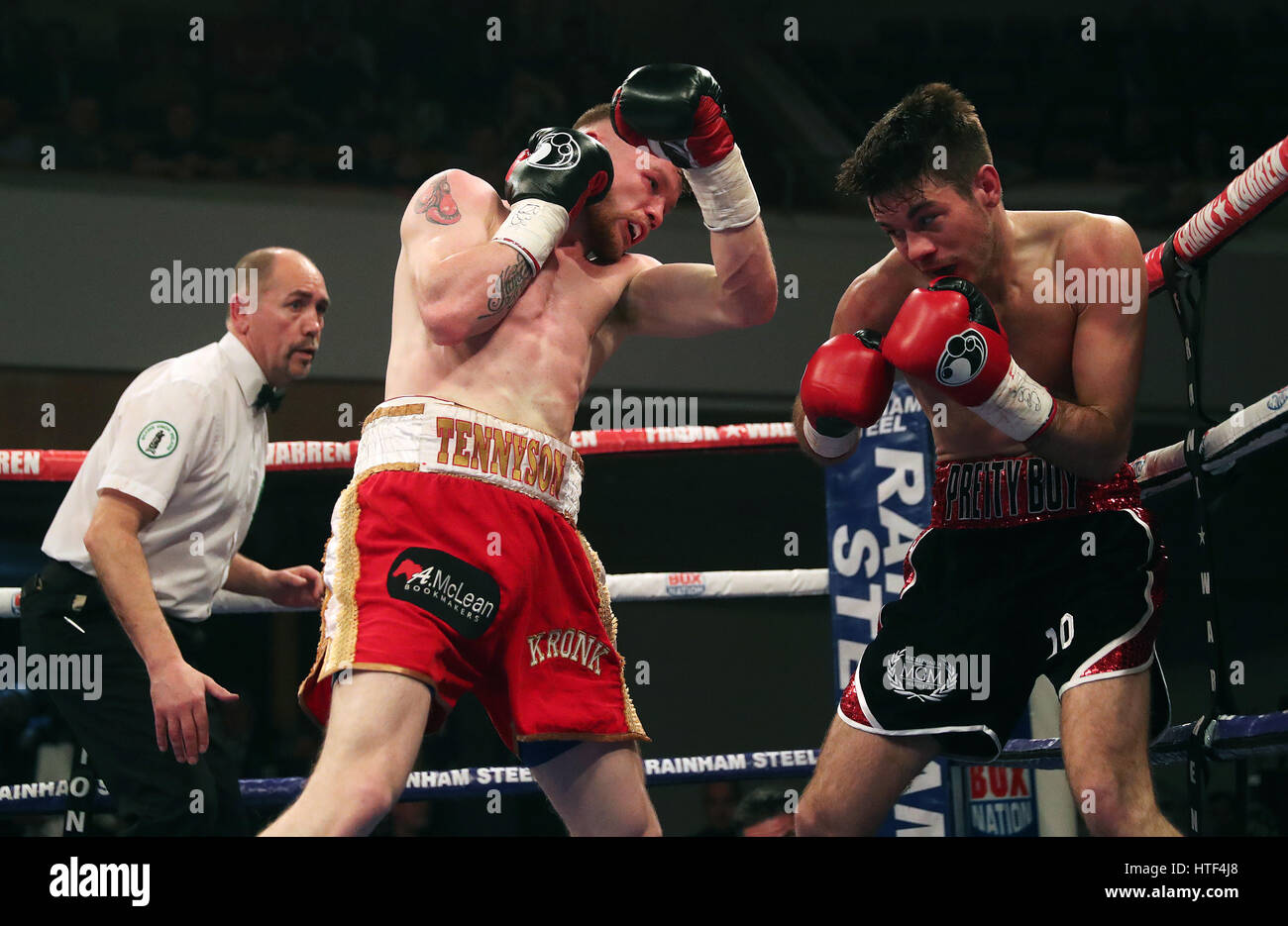 Declan Geraghty and James Tennyson during the Super-featherweight ...