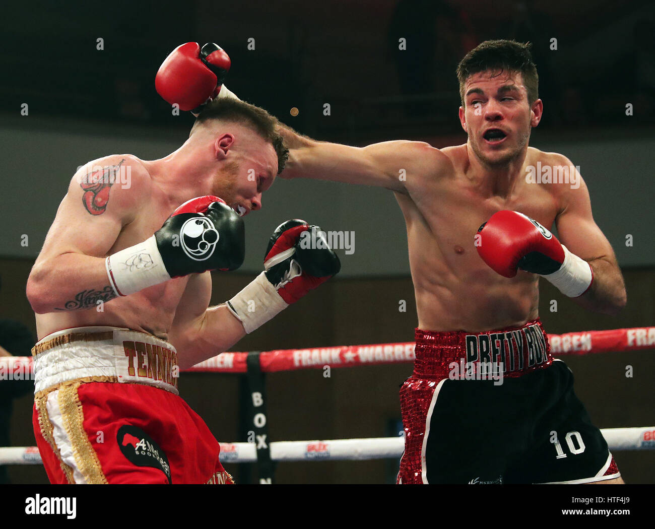 Declan Geraghty and James Tennyson during the Super-featherweight ...