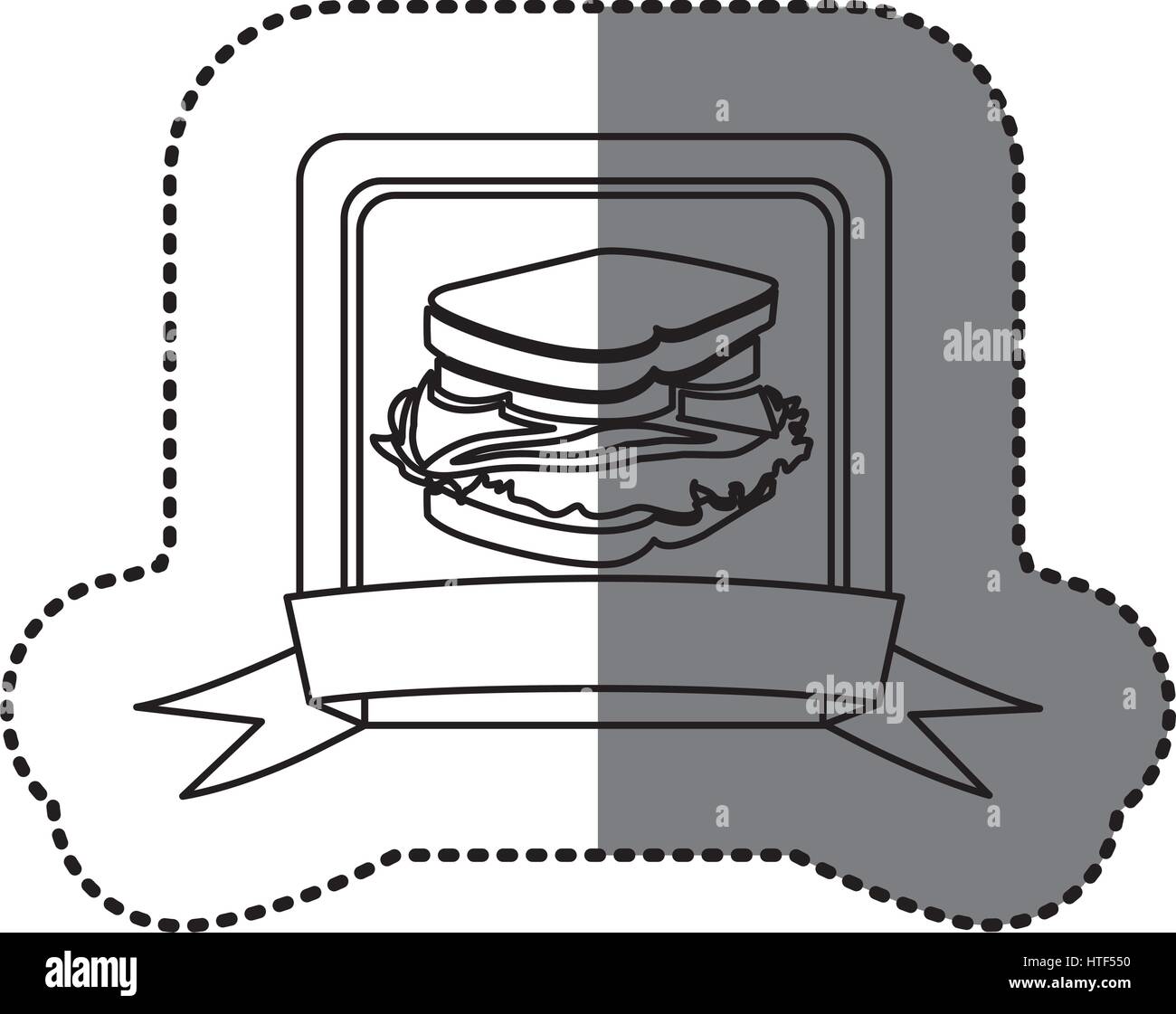 white emblem sandwich fast food icon Stock Vector Image & Art - Alamy