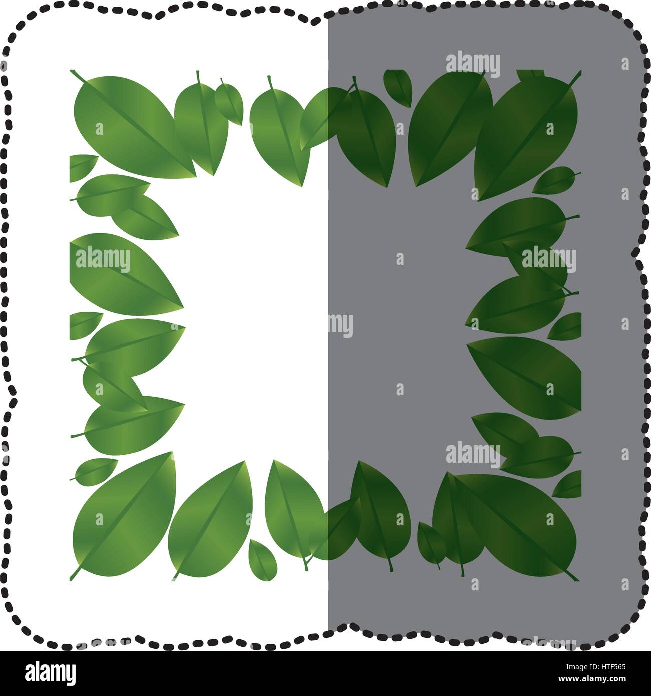 green leaves framework icon Stock Vector Image & Art - Alamy