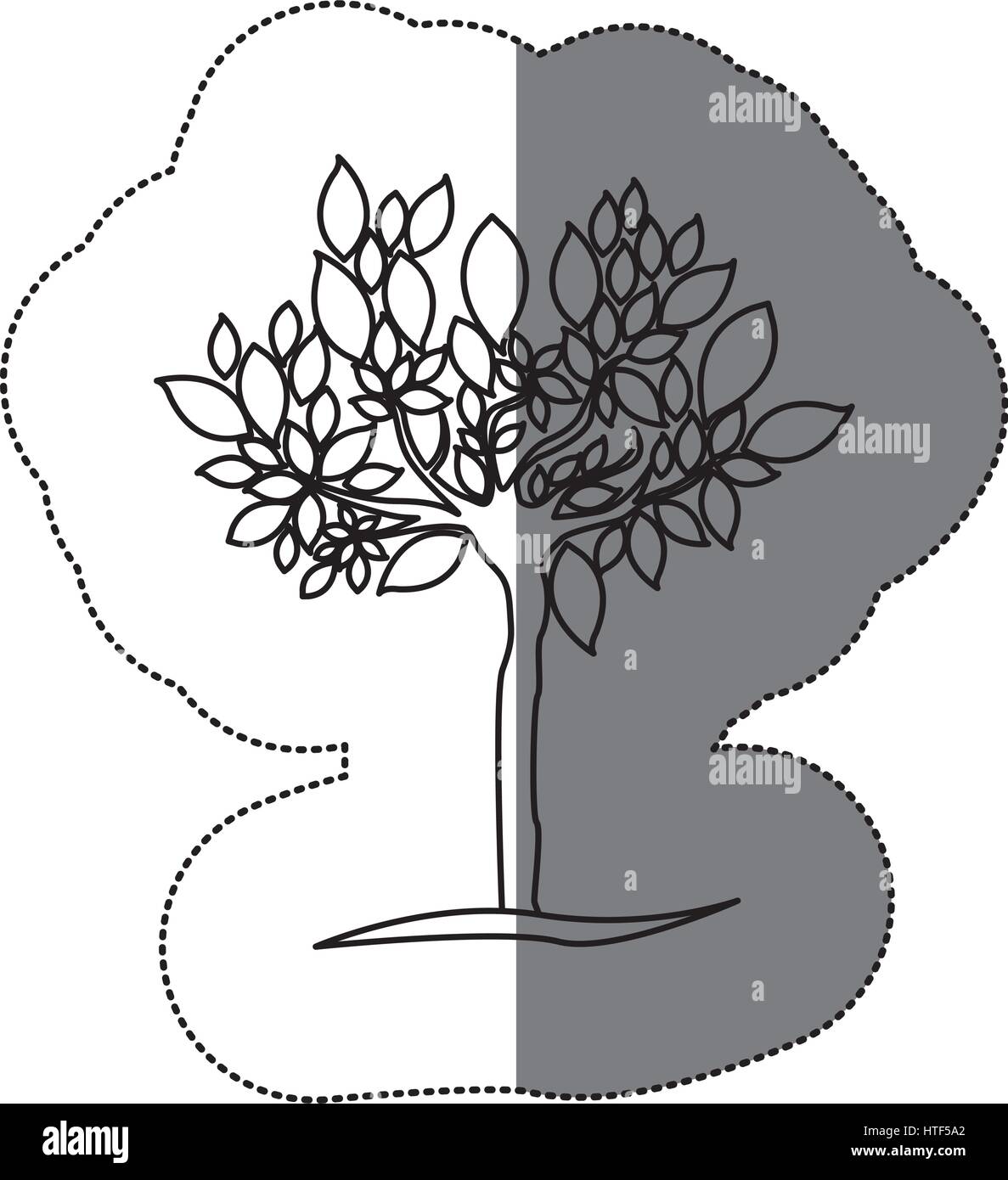 contour tree with many leaves icon Stock Vector Image & Art - Alamy