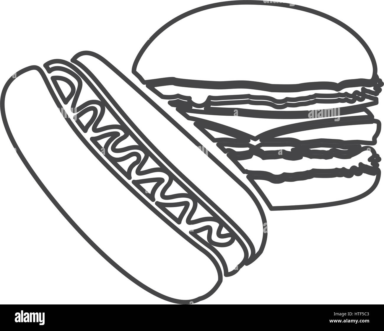 Hot dog fries background Black and White Stock Photos & Images - Alamy