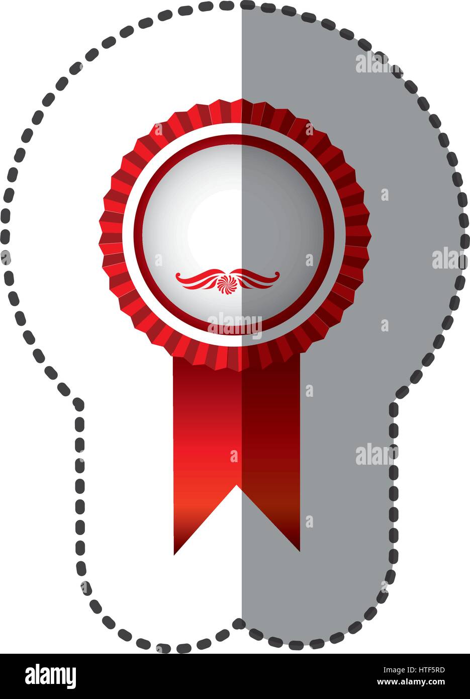 red round emblem with ribbon icon Stock Vector Image & Art - Alamy