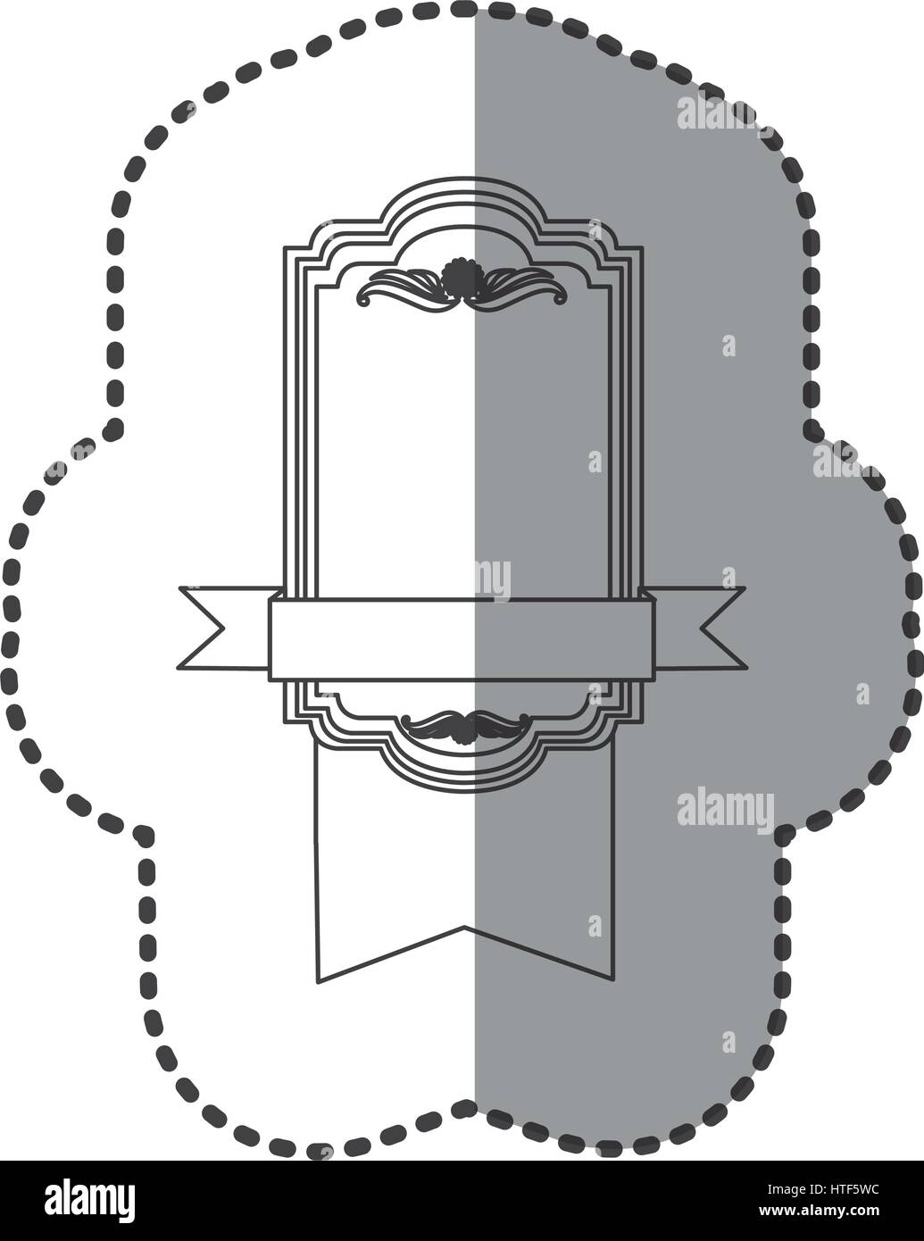 contour square emblem with ribbon icon Stock Vector Image & Art - Alamy