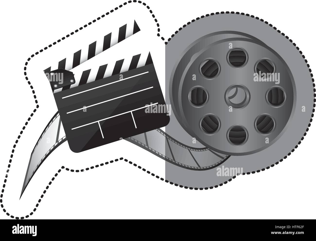 sticker with cinematography movie video film tap and clapperboard Stock ...
