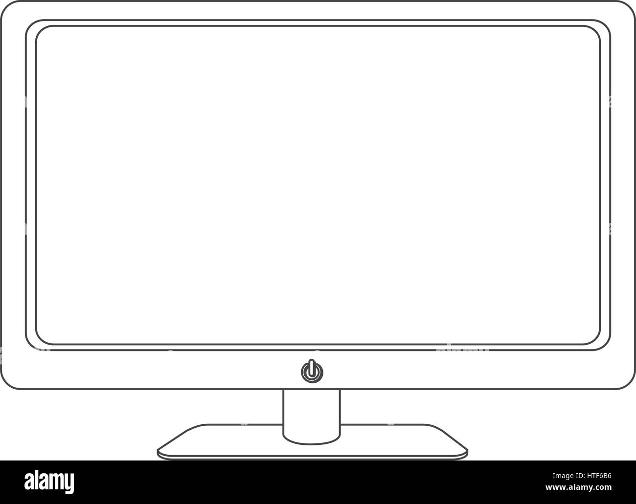 grayscale contour of screen monitor Stock Vector Image & Art - Alamy