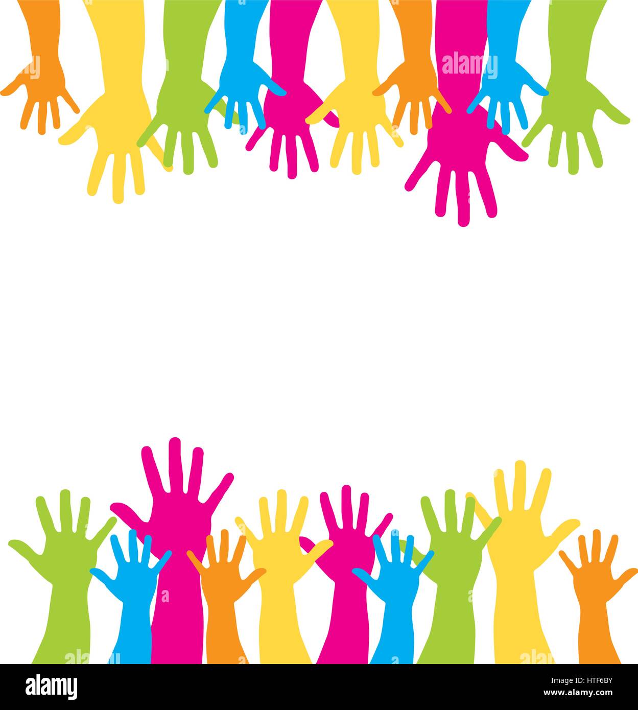 background with multicolor support hands Stock Vector Image & Art - Alamy