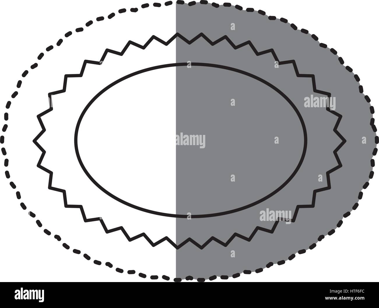 monochrome sticker of oval speech with sawtooth contour Stock Vector ...
