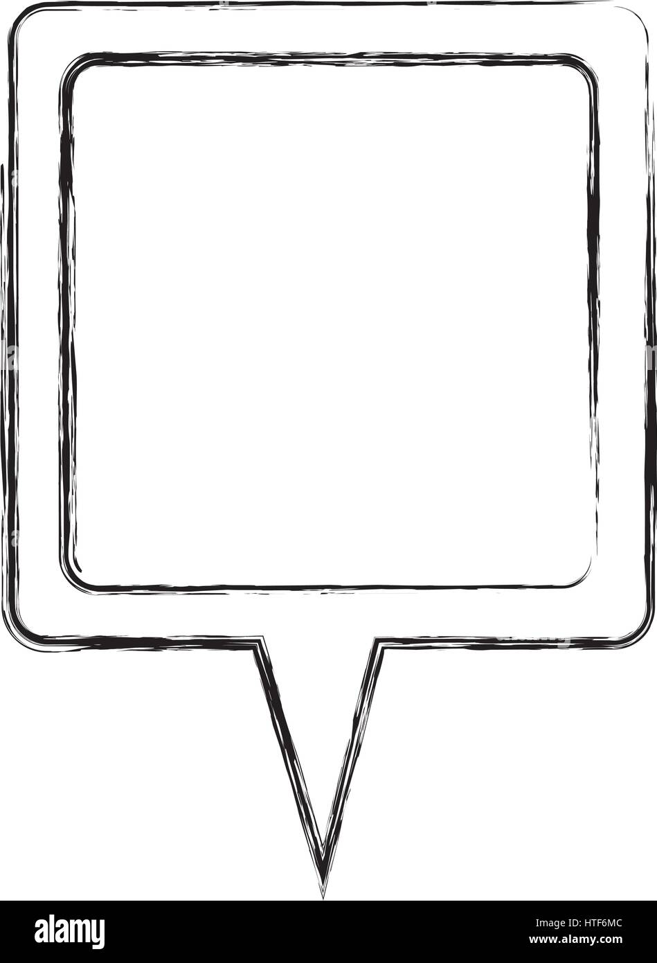 monochrome sketch of square speech with tail Stock Vector Image & Art ...