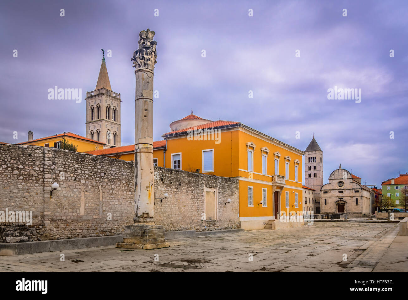 Old historic scenic view at religious landmarks in town Zadar, Croatia ...