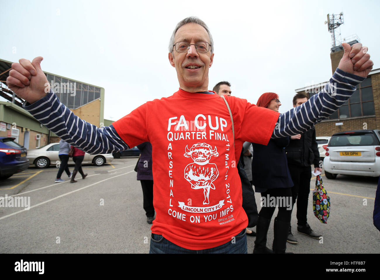 Lincoln City fan David Fox before departing from Sincil Bank in Lincoln ...