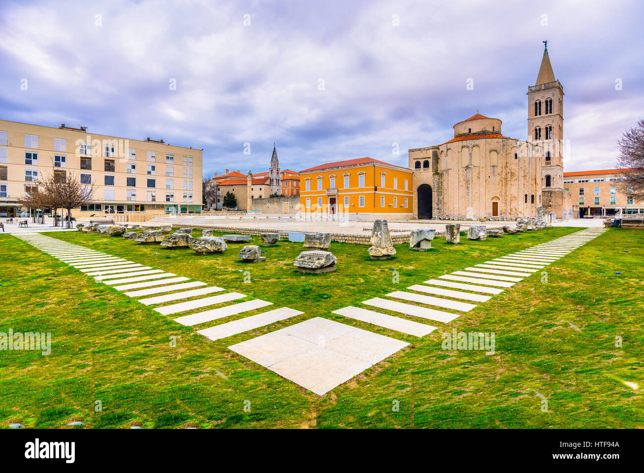 Ancient architectural landmarks in town Zadar, Croatia Europe Stock ...