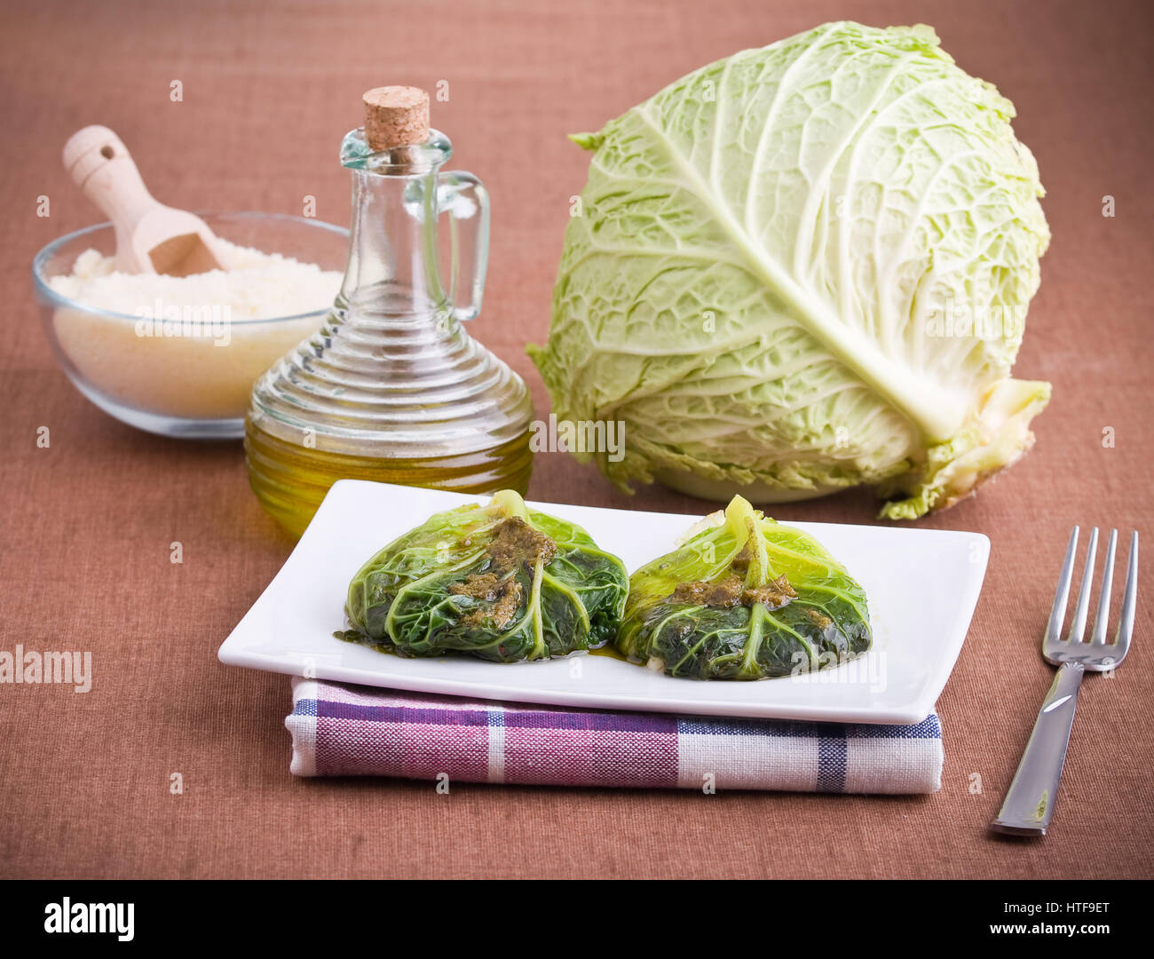 Savoy cabbage roulades Stock Photo - Alamy