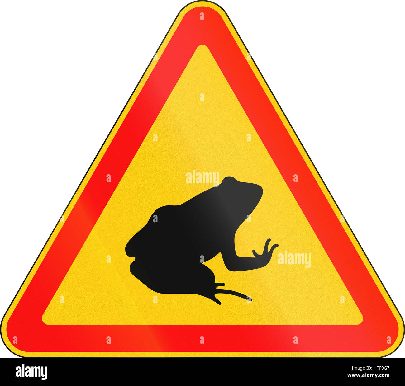 Belarusian warning road sign - Toad migration Stock Photo - Alamy
