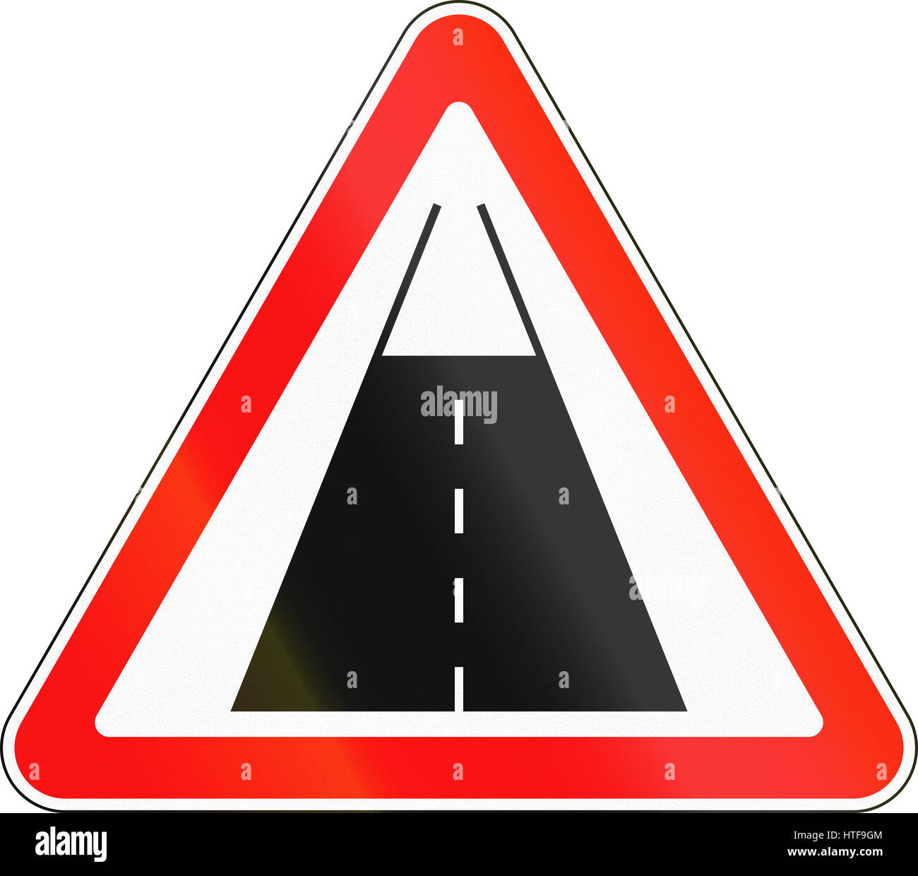 Belarusian road sign - End of the road with pavement surface Stock ...