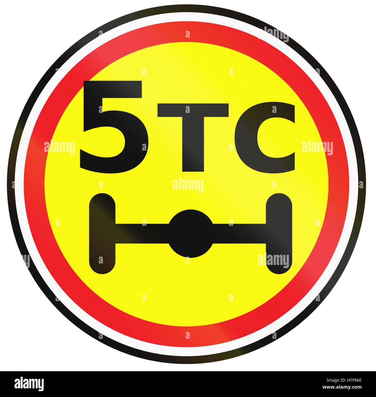 Road sign used in Belarus - No vehicles having a weight exceeding 5 ...