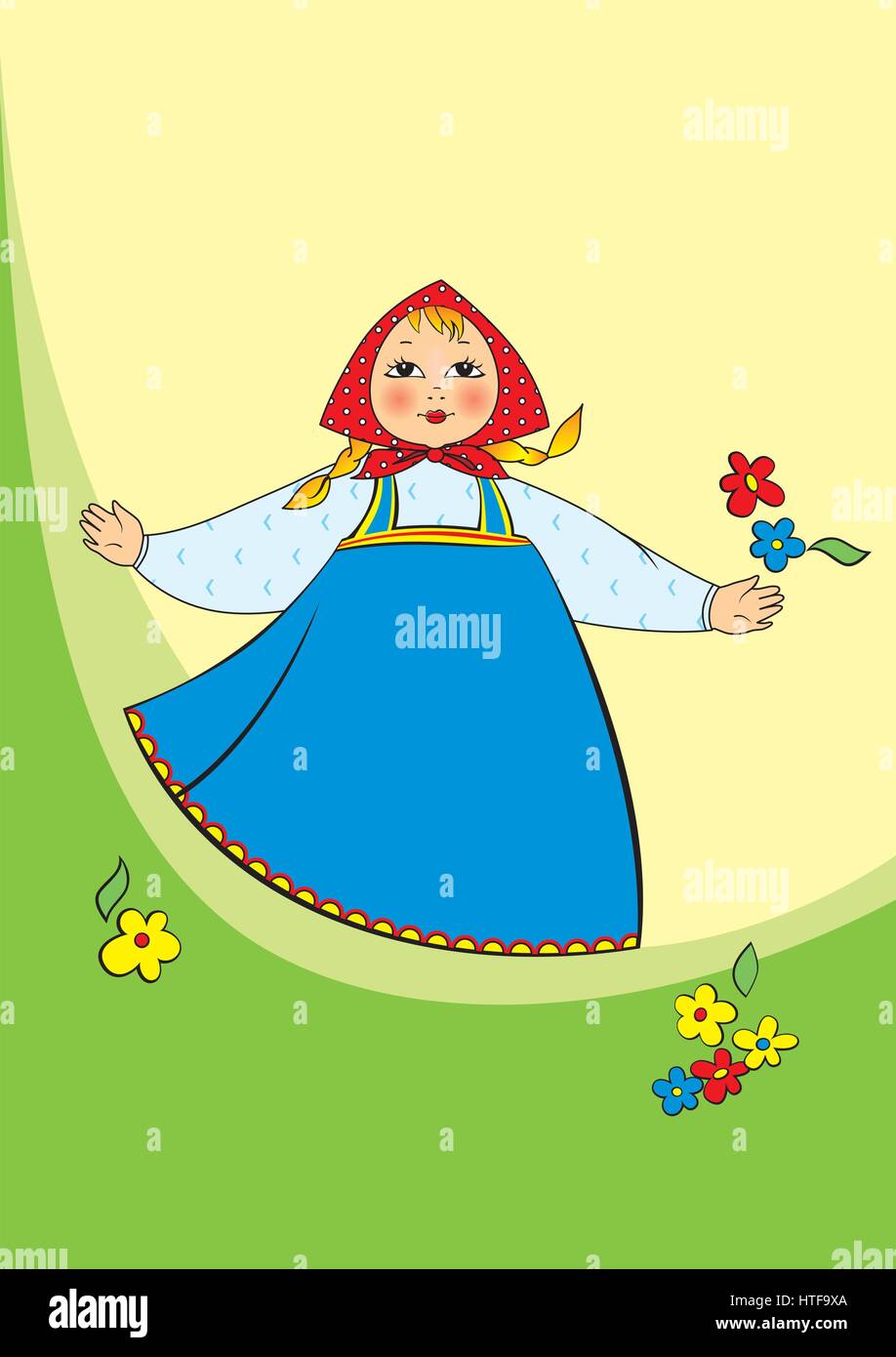 vector russian girl doll Stock Vector Image & Art - Alamy