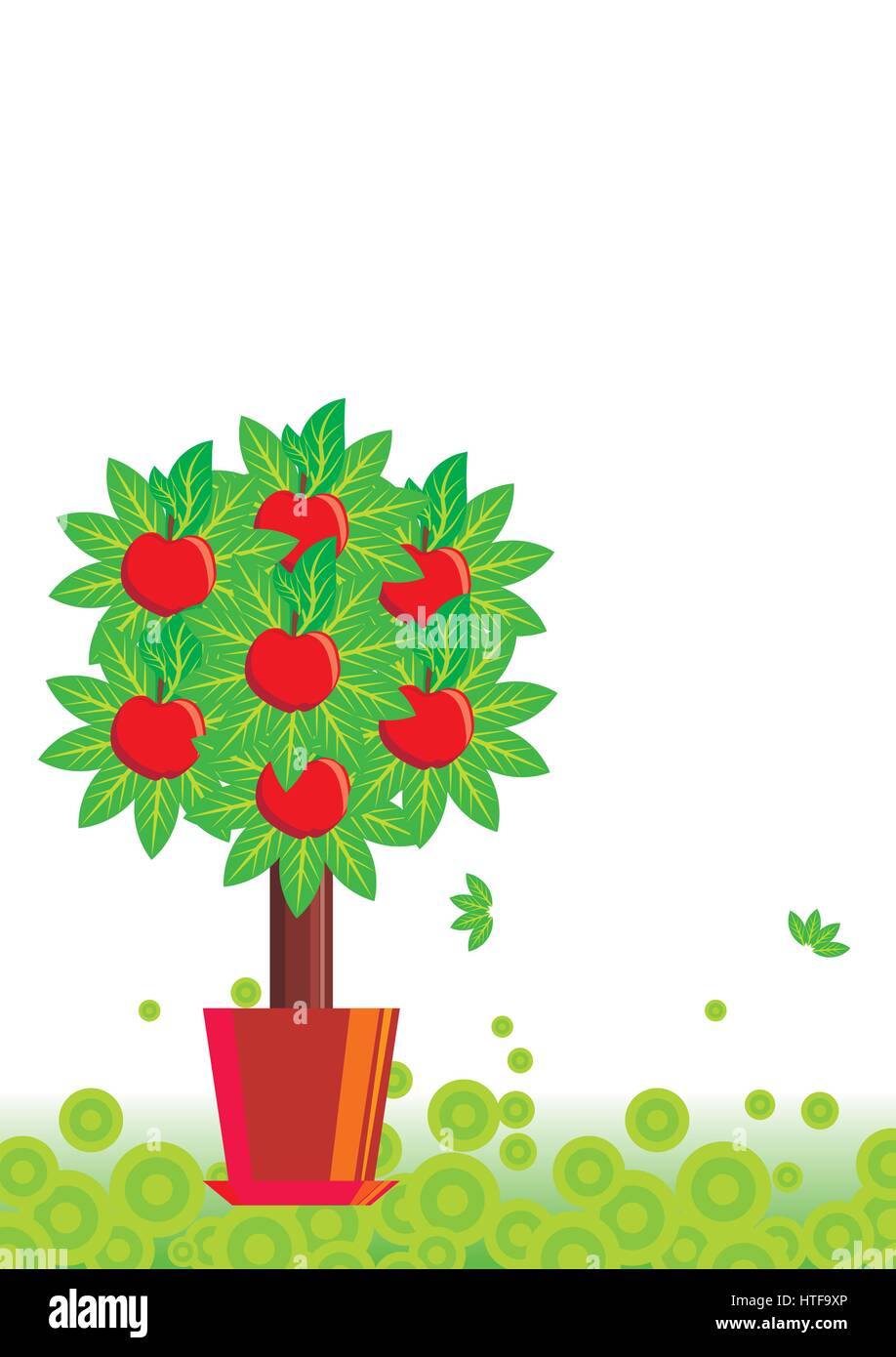 Apple orchard autumn foliage Stock Vector Images - Alamy