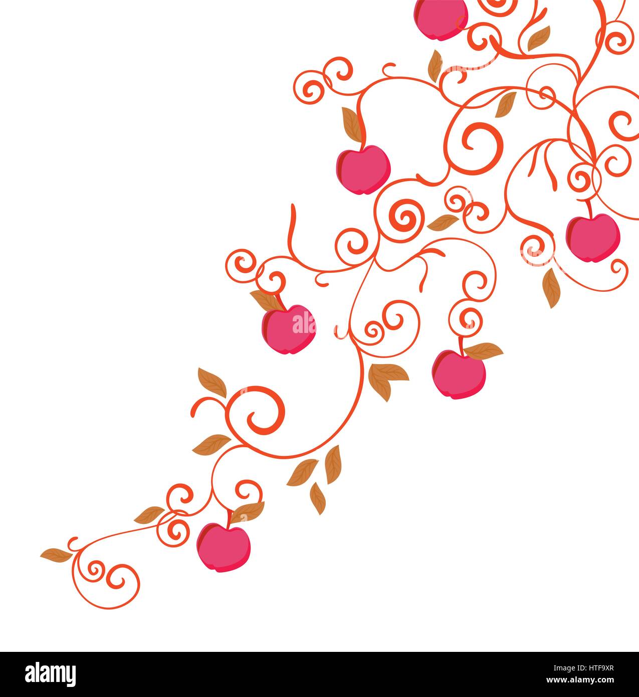 Apple tree orchard harvest Stock Vector Images - Alamy