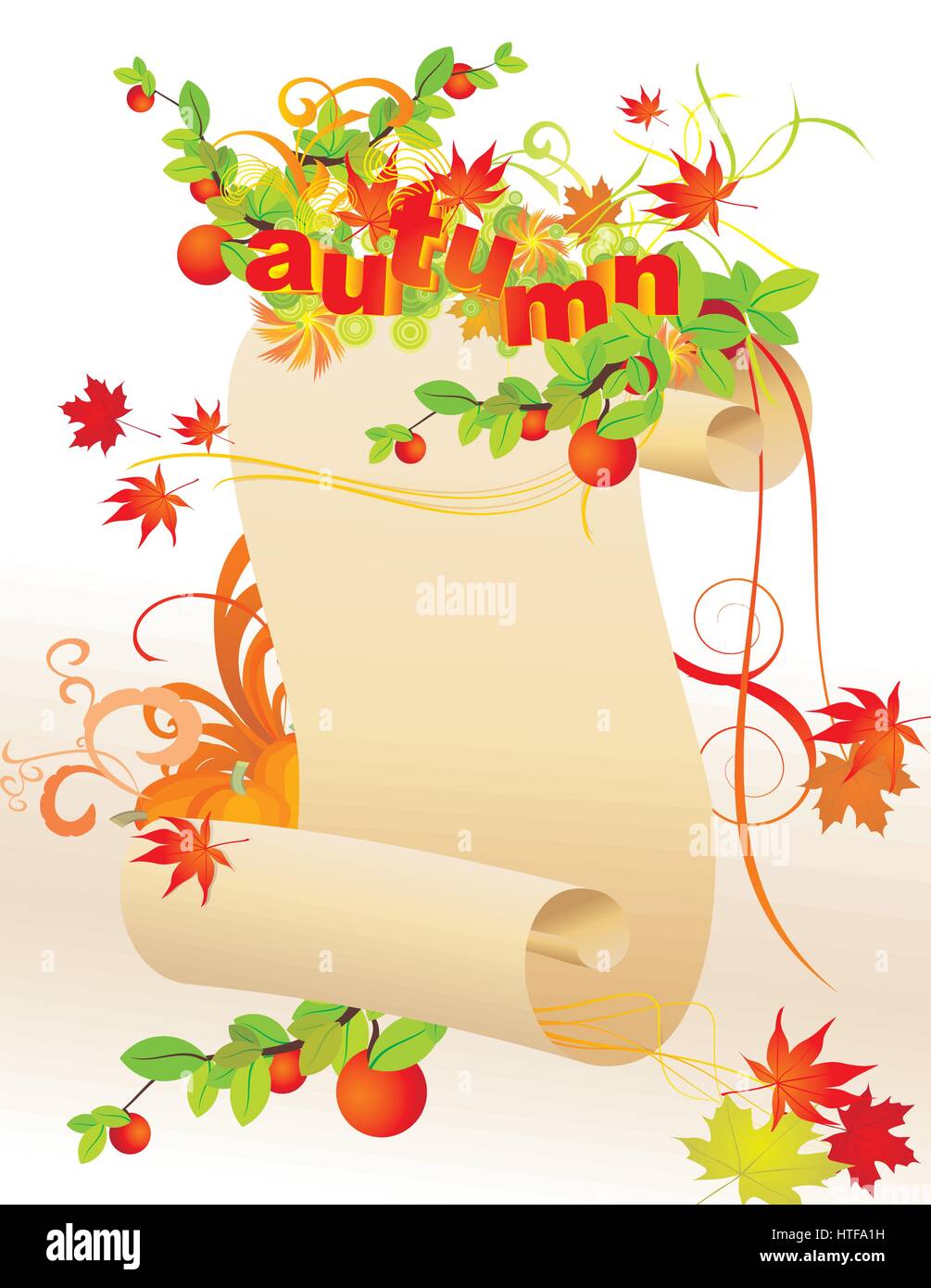 autumn paper scroll Stock Vector Image & Art - Alamy