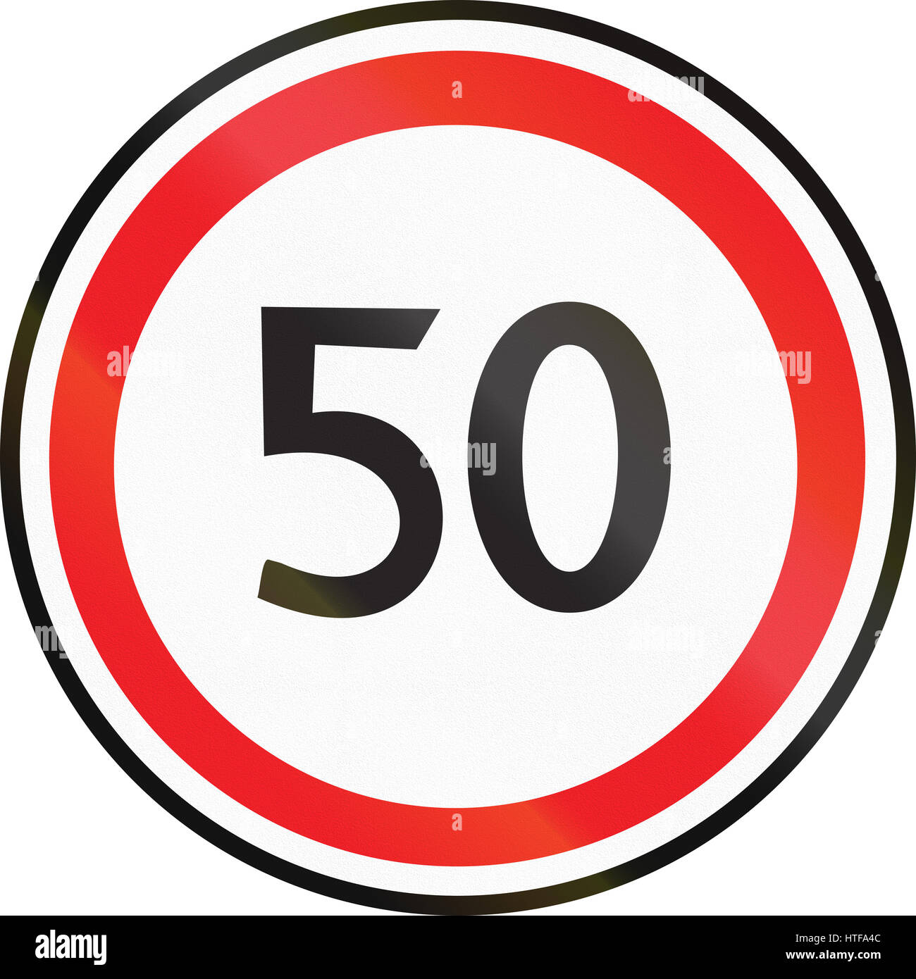 Belarusian regulatory road sign - Maximum speed limit Stock Photo - Alamy