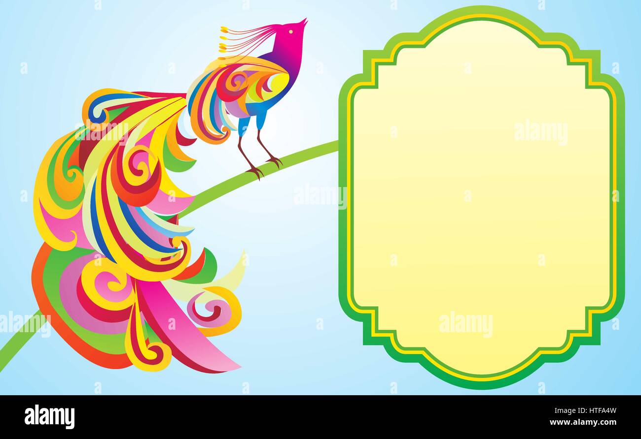 vector colorful bird with frame Stock Vector Image & Art - Alamy