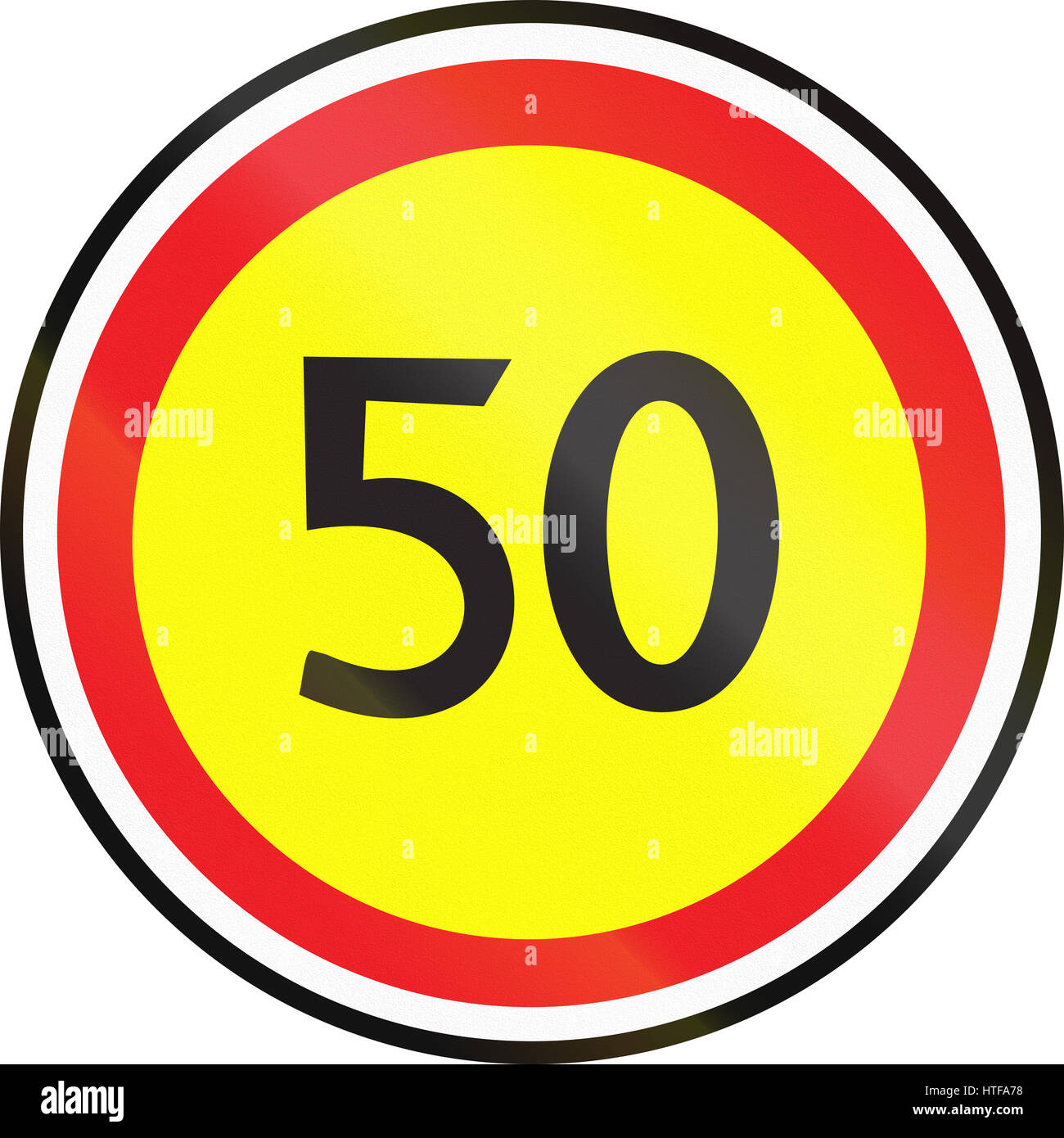 Belarusian regulatory road sign - Maximum speed limit Stock Photo - Alamy