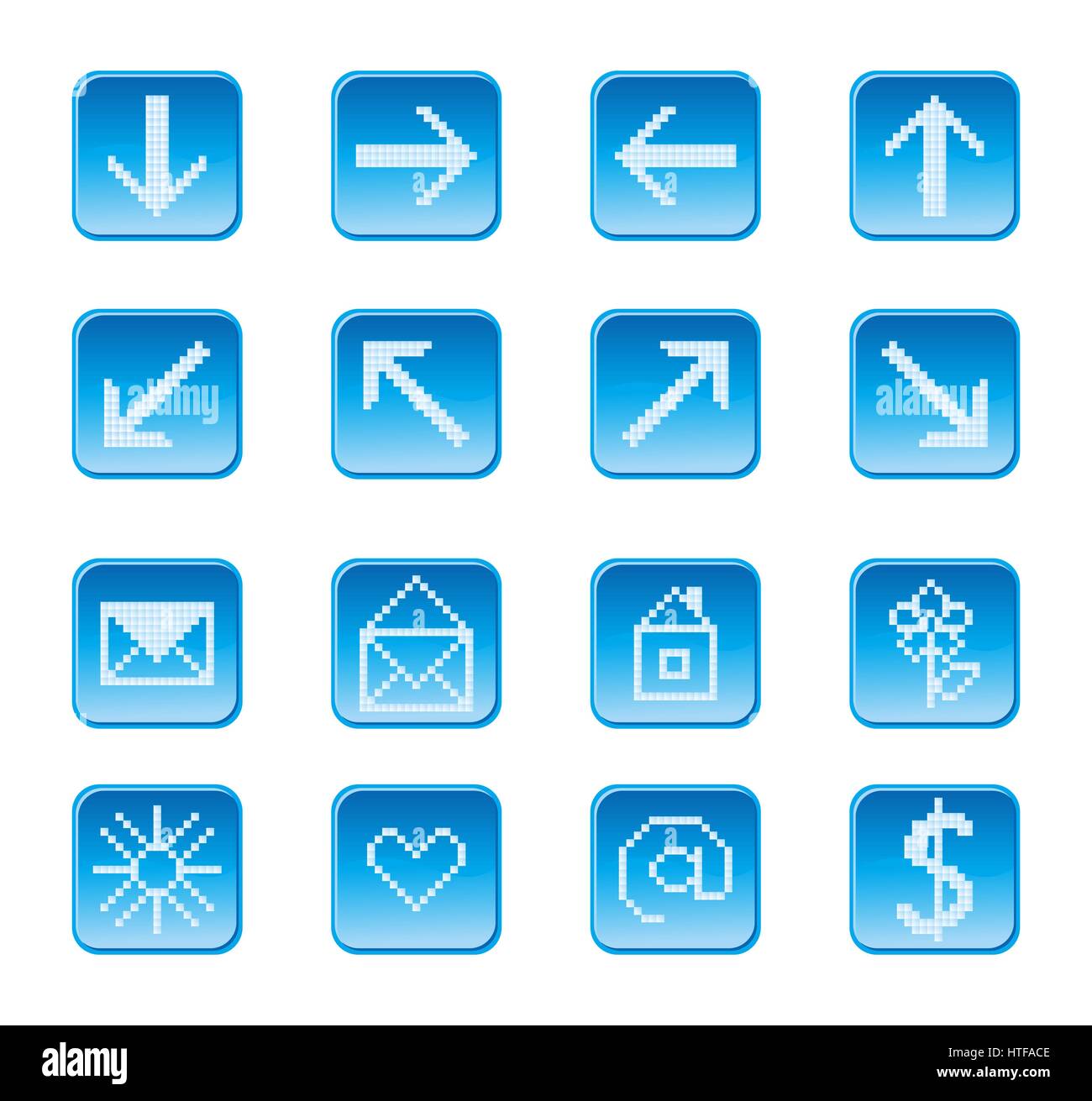 vector blue icons set Stock Vector Image & Art - Alamy