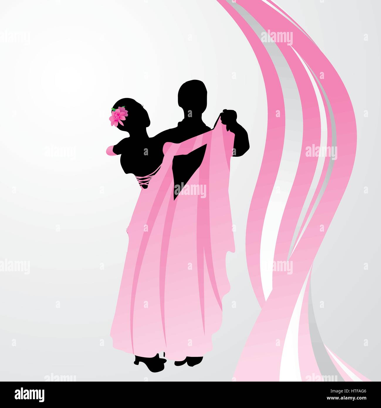 pink dress dancing couple Stock Vector Image & Art - Alamy