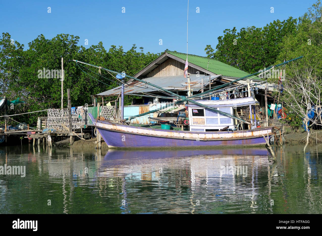 Shack and a traditional fishermen’s sailing boat Stock Photo - Alamy