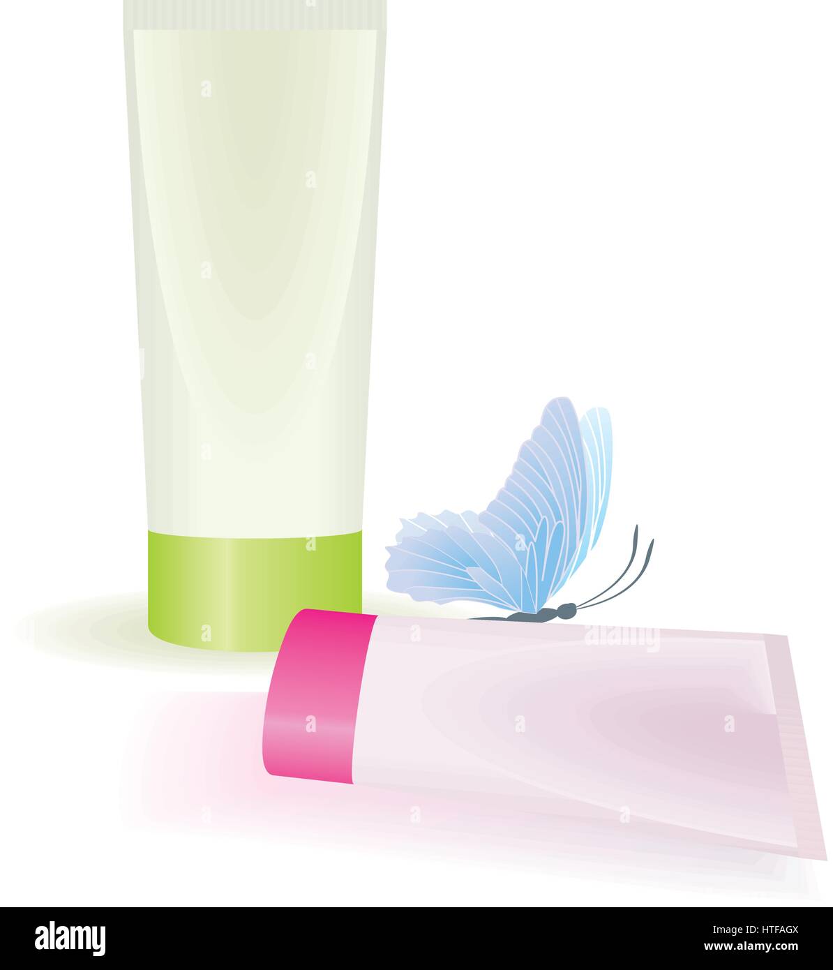 Green cosmetic tube cream Stock Vector Images - Alamy