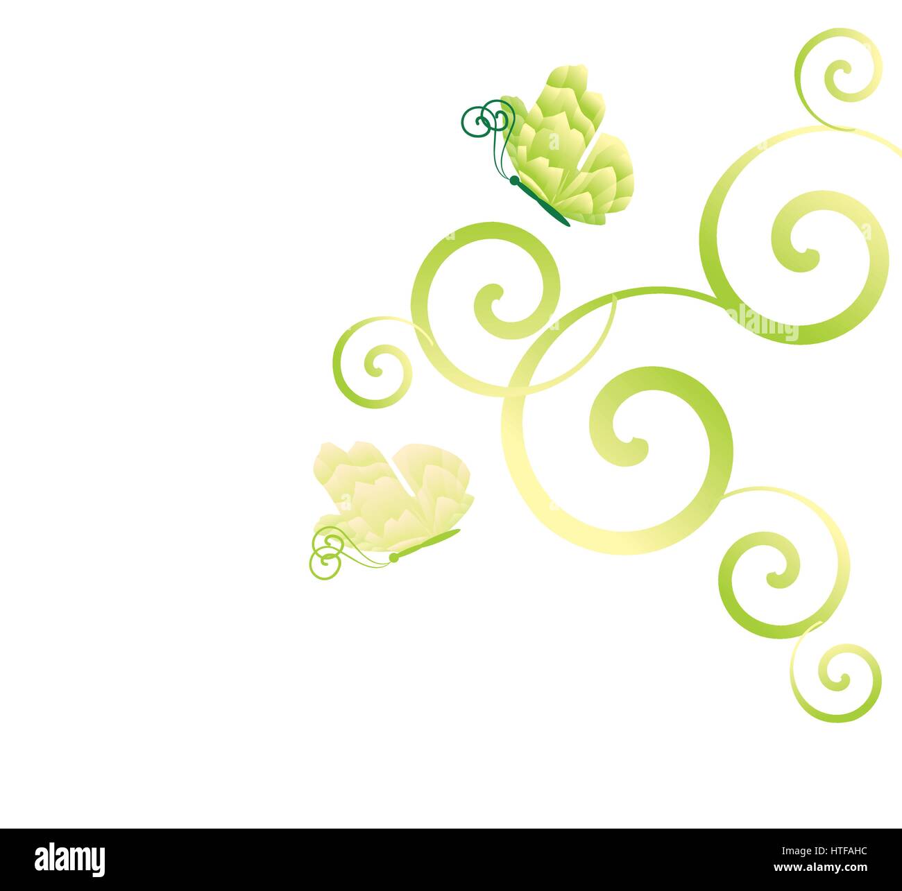 Butterflies on spring branches Stock Vector Images - Alamy