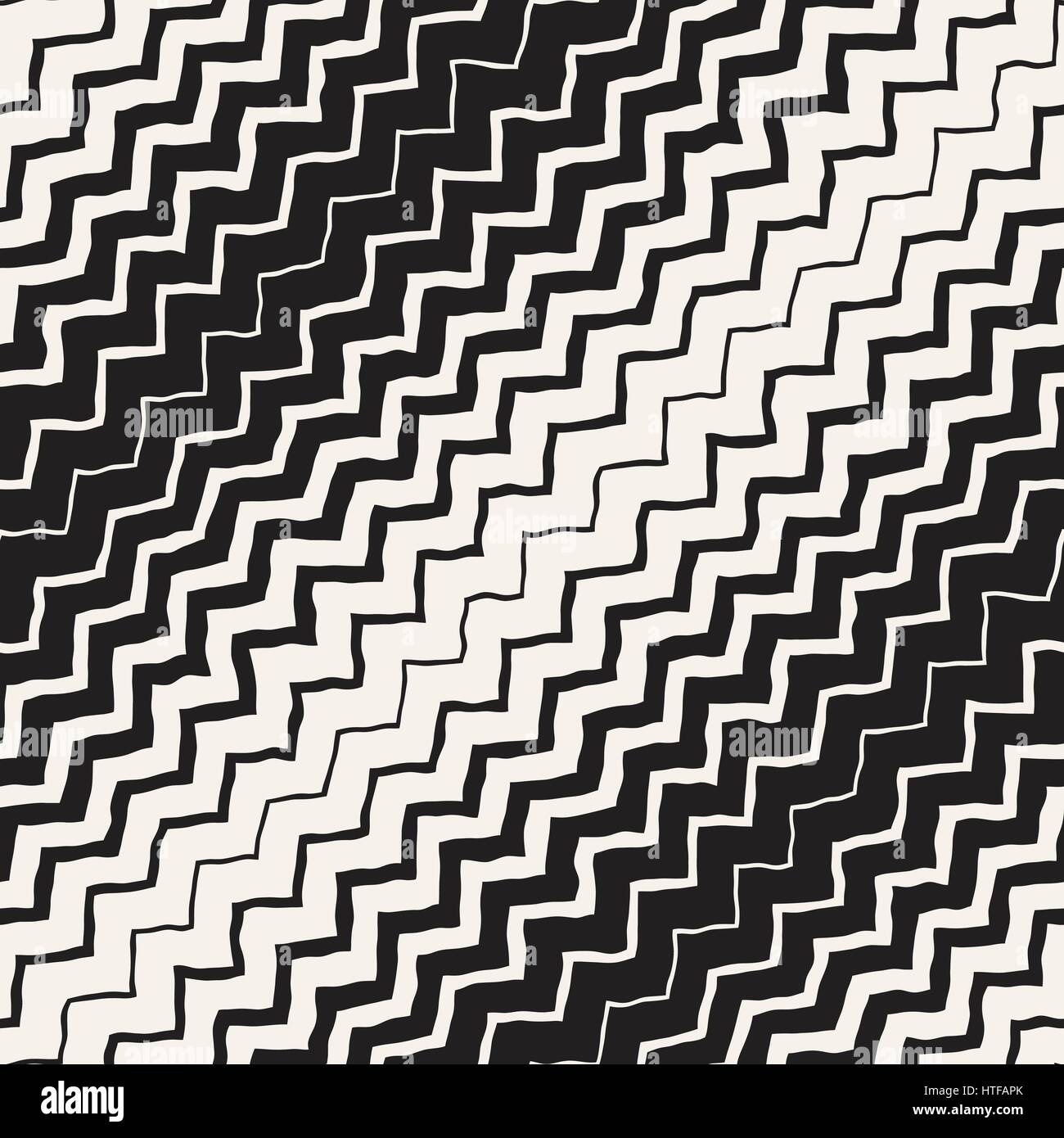 Seamless Wavy Hand Drawn Stripes Pattern. Abstract Repeating Vector ...