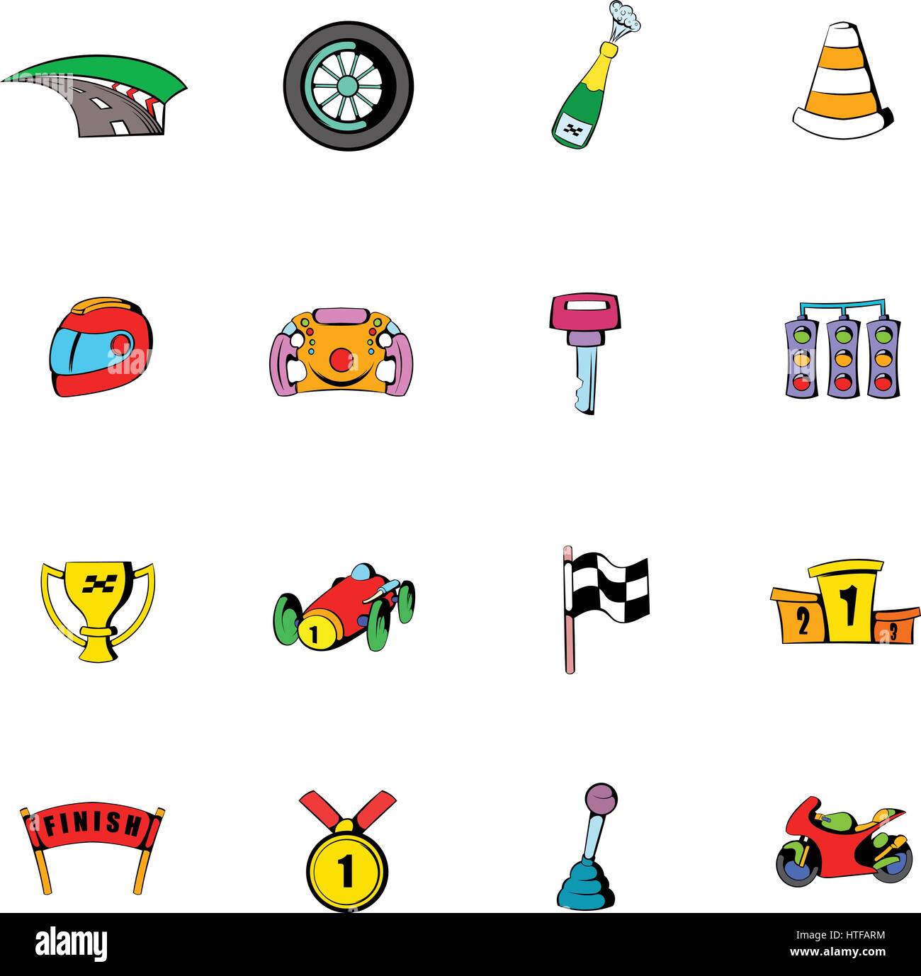 Race icons set in cartoon style isolated on white background vector ...