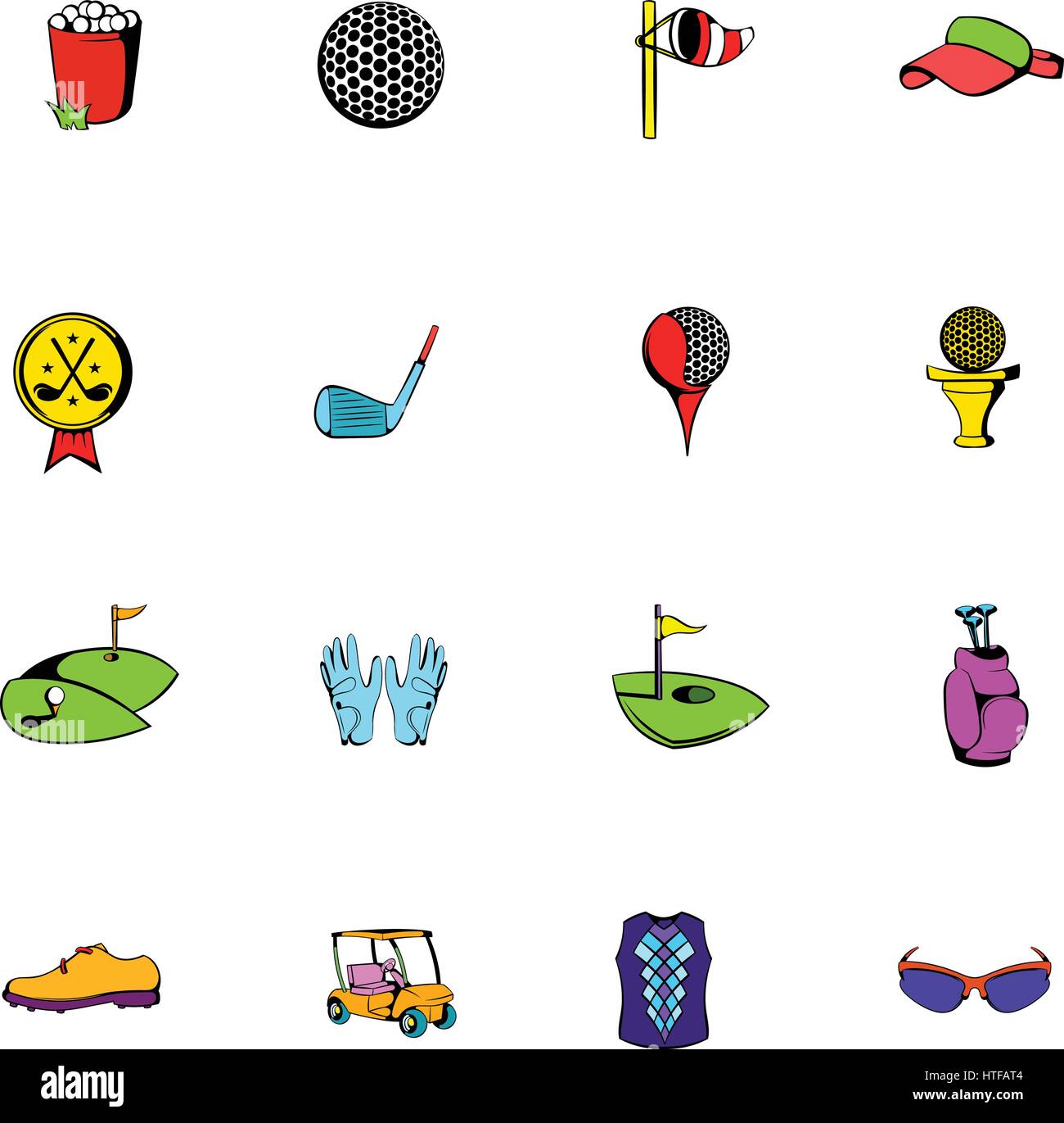 Golf cartoon icons set hi-res stock photography and images - Alamy